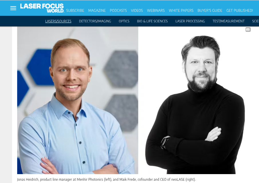 Meet Menhir Photonics and neoLASE – Menhir Photonics AG